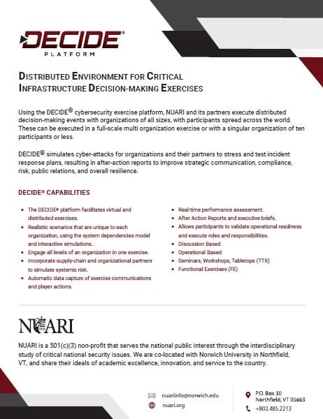 DECIDE®: Cyber Security Live Exercises